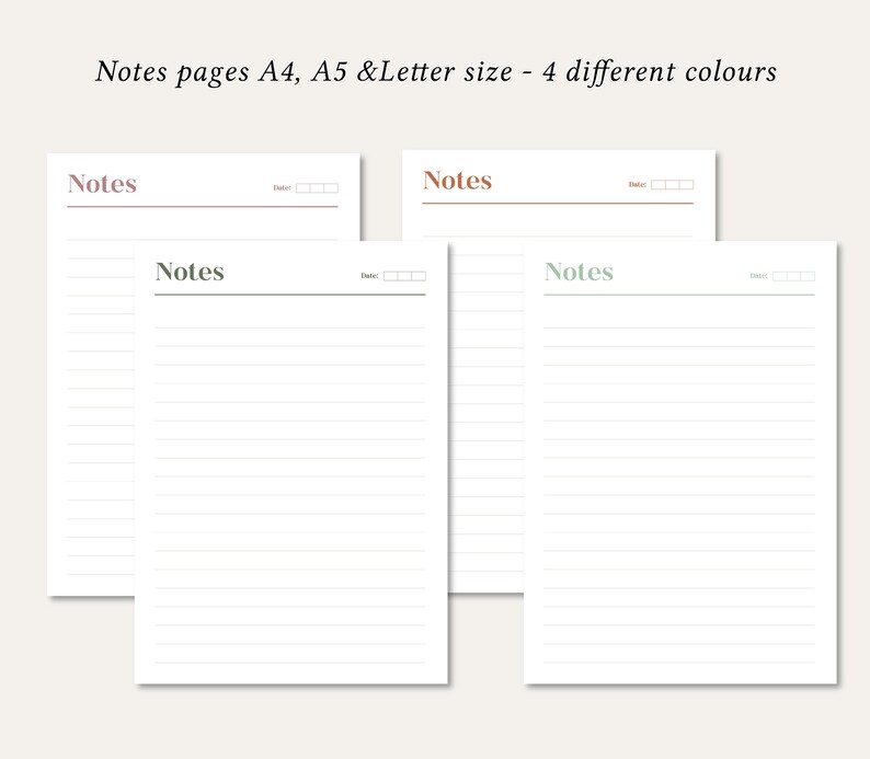Lined Notes Template, Notes Page Printable, Note Taking, Writing Paper ...