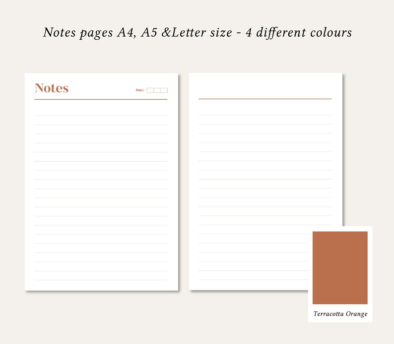 Lined Notes Template Notes Page Printable Note Taking - Etsy