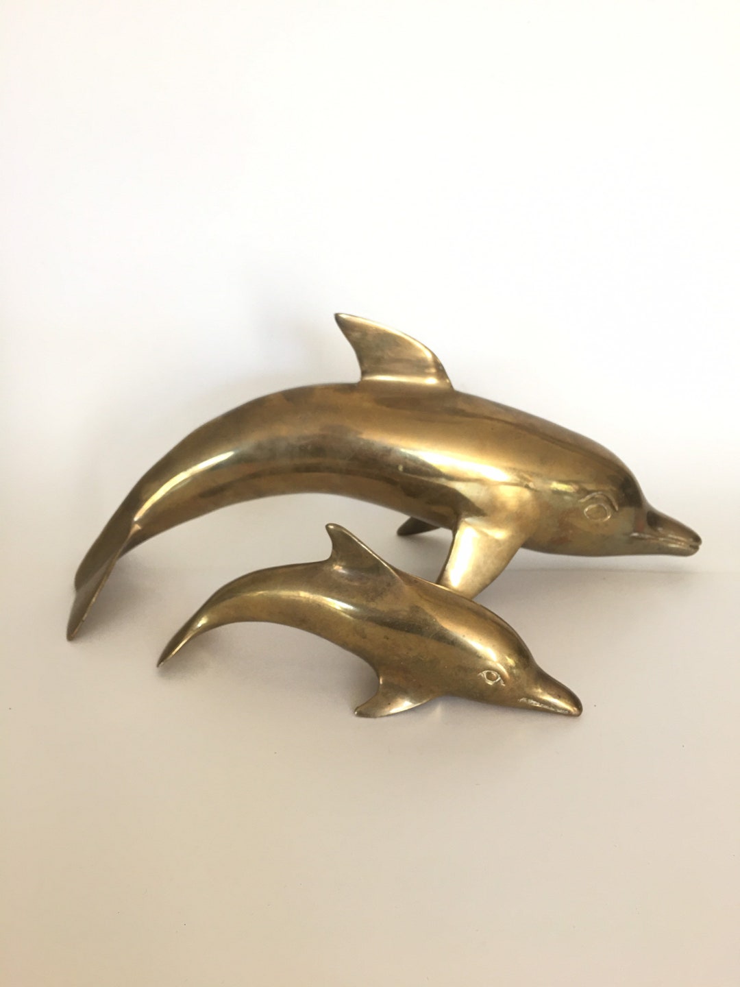 Vintage Brass Dolphins Sculpture Decorative Ornaments / Brass Home ...