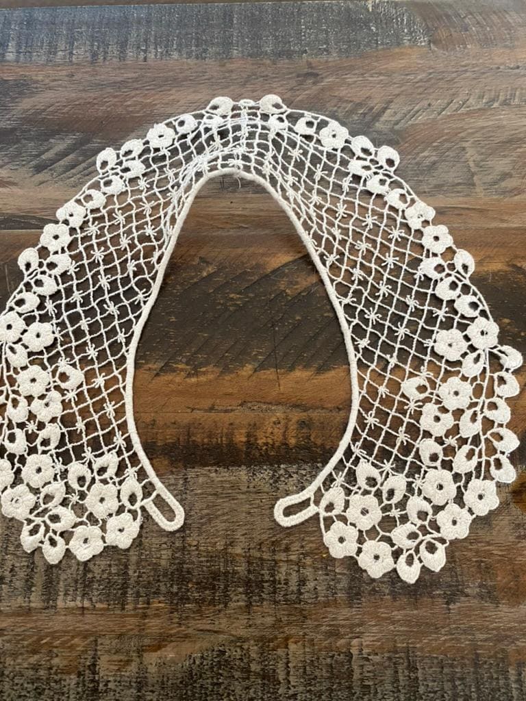 French VINTAGE Lace Collar, Ivory Lace Collar, Neckline Lace Collar ...