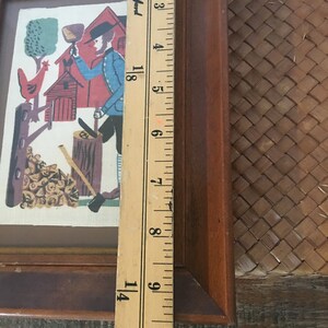 Antique Amish Colonial Farmer Framed Linen Folk Art Woven Set of 2 - Etsy