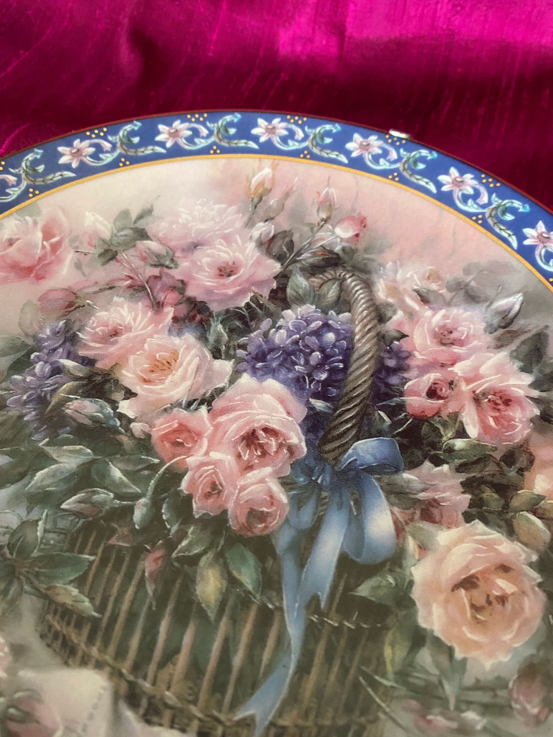 Lena Liu Roses in Basket Bouquet Collectible Plate Limited Issue ...