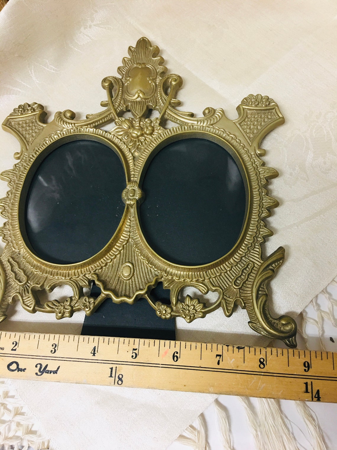 Vintage Victorian French Brass Ornate Rococo Double Picture Frame ...