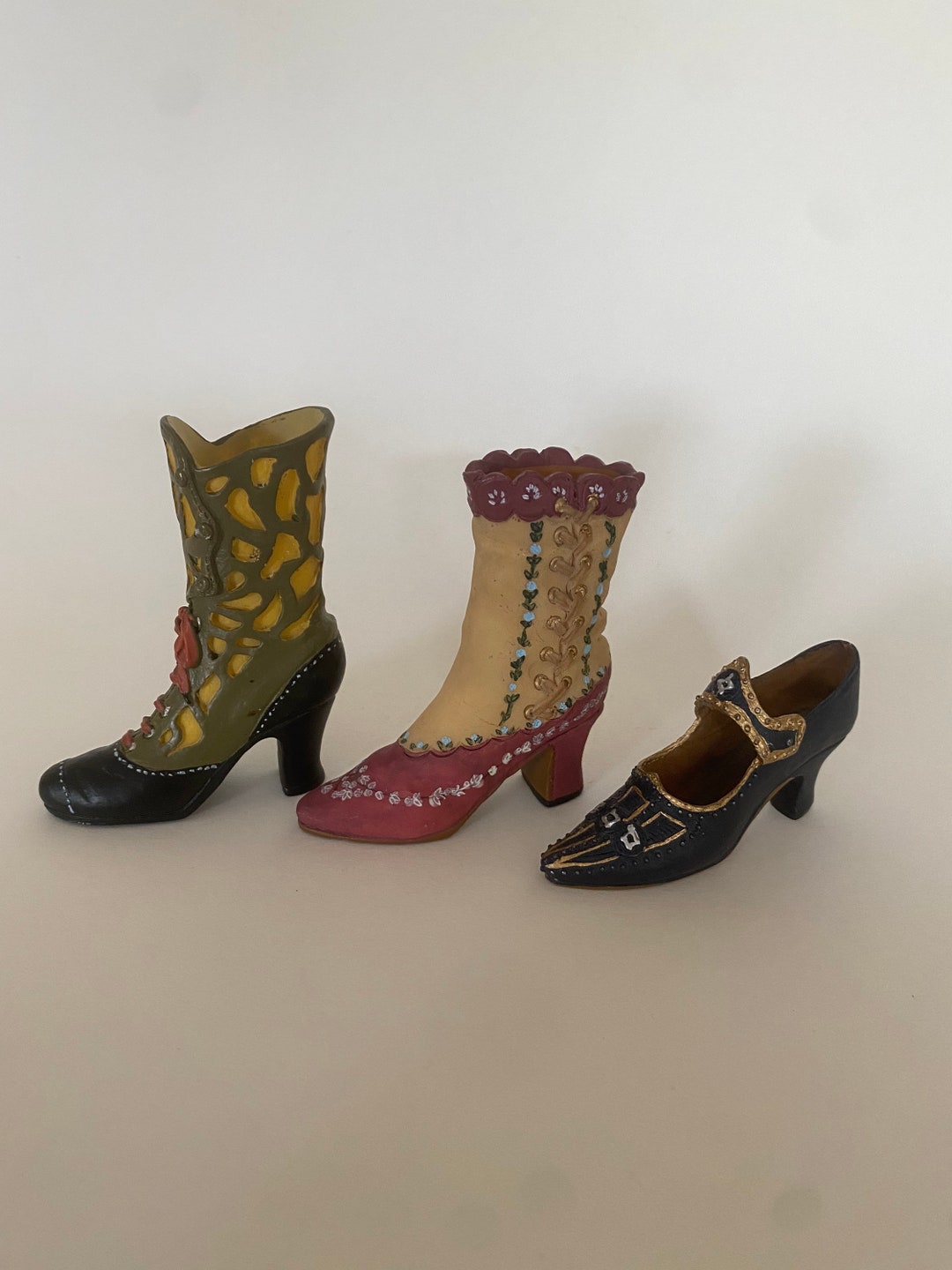 Vintage Miniature Collectible Victorian Ladies Boots Set of 3 - Etsy