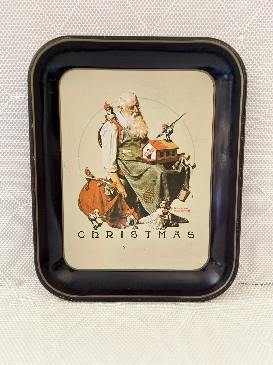 Norman Rockwell Vintage Christmas Tray - Etsy