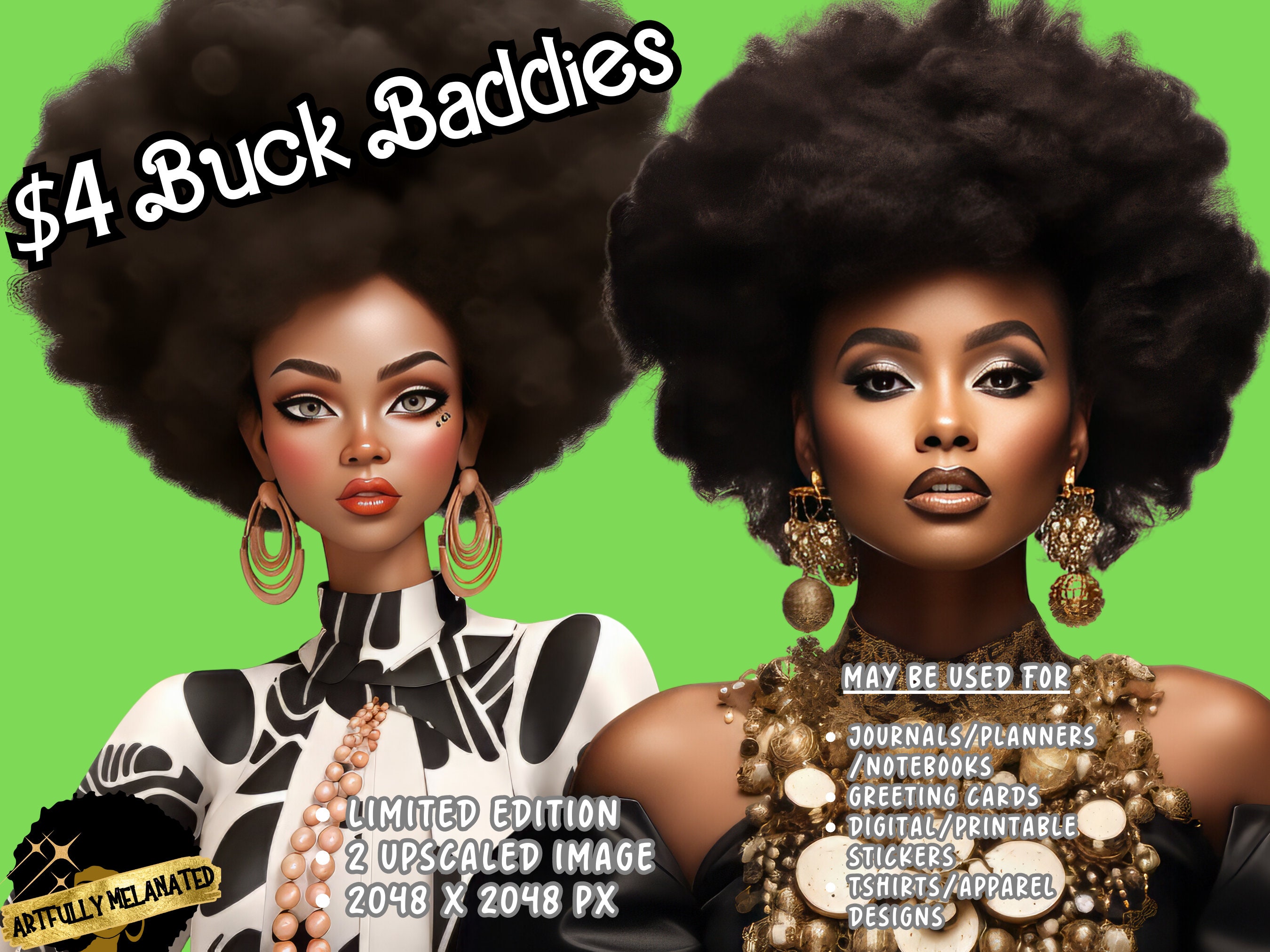 4 Buck Baddie Collection High Resolution Clip Art African - Etsy