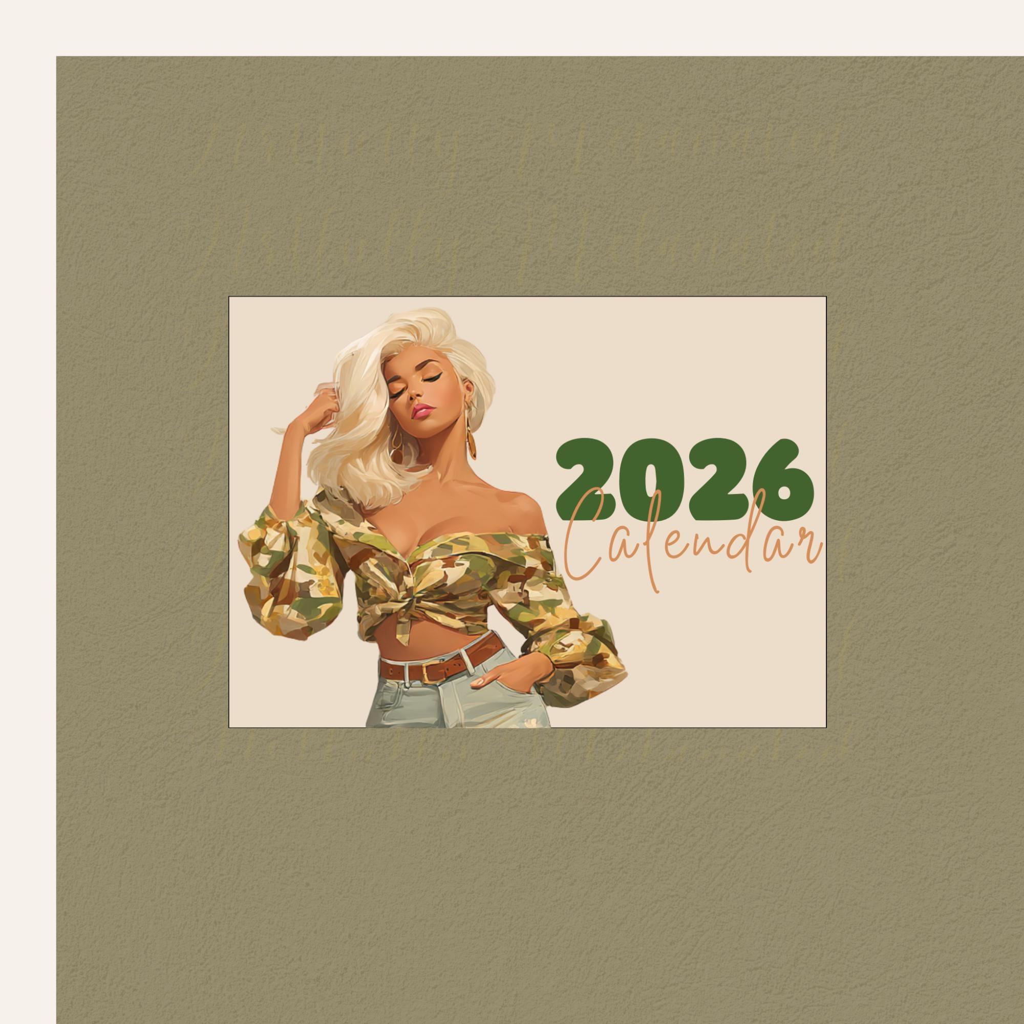 Blonde Bombshells 2026 Desktop Calendar: Afrocentric Black Beauty Art ...