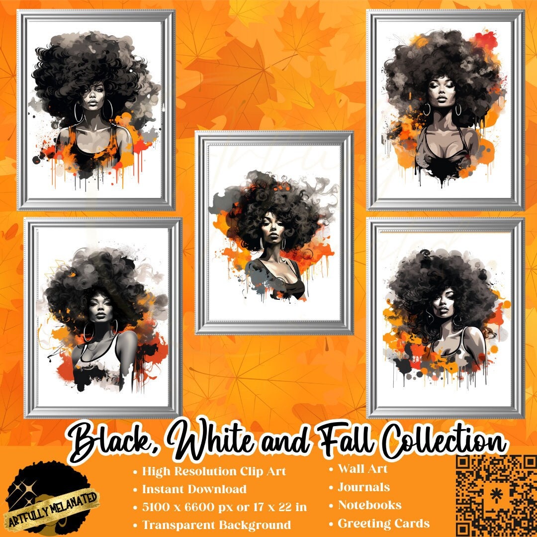 Black, White and Fall Collection| Hi-res Pngs| Wall Art, Journals ...