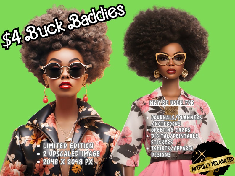 4 Buck Baddie Collection Part 4 High Resolution Clip Art African