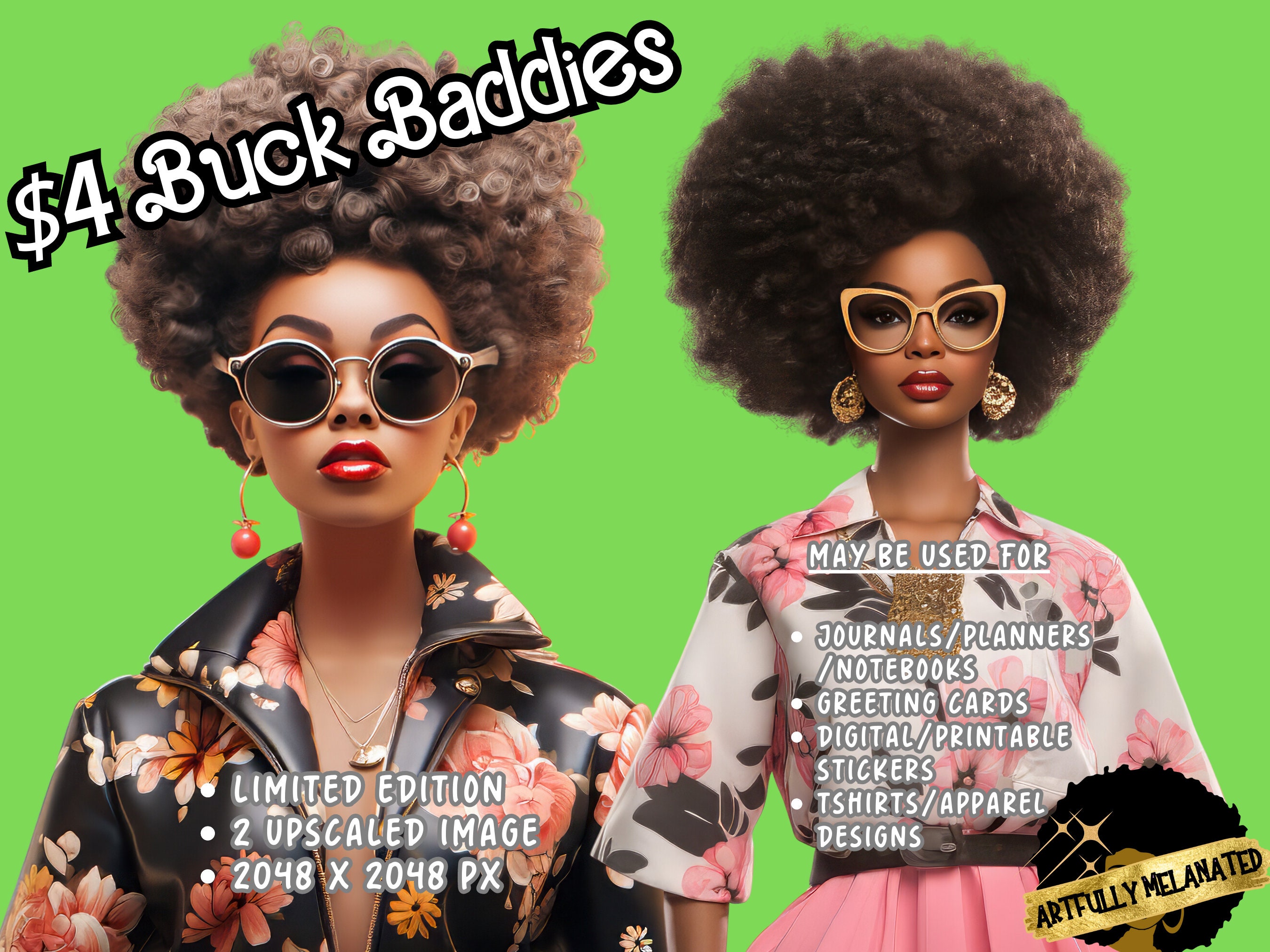 4 Buck Baddie Collection Part 4 High Resolution Clip Art African