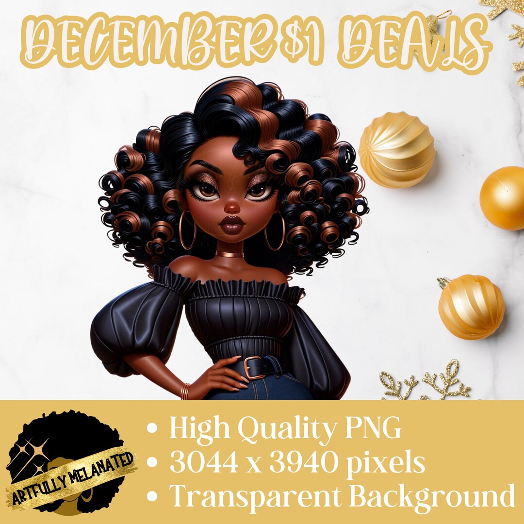 December Dollar Deals High Resolution Clip Art African American Digital ...
