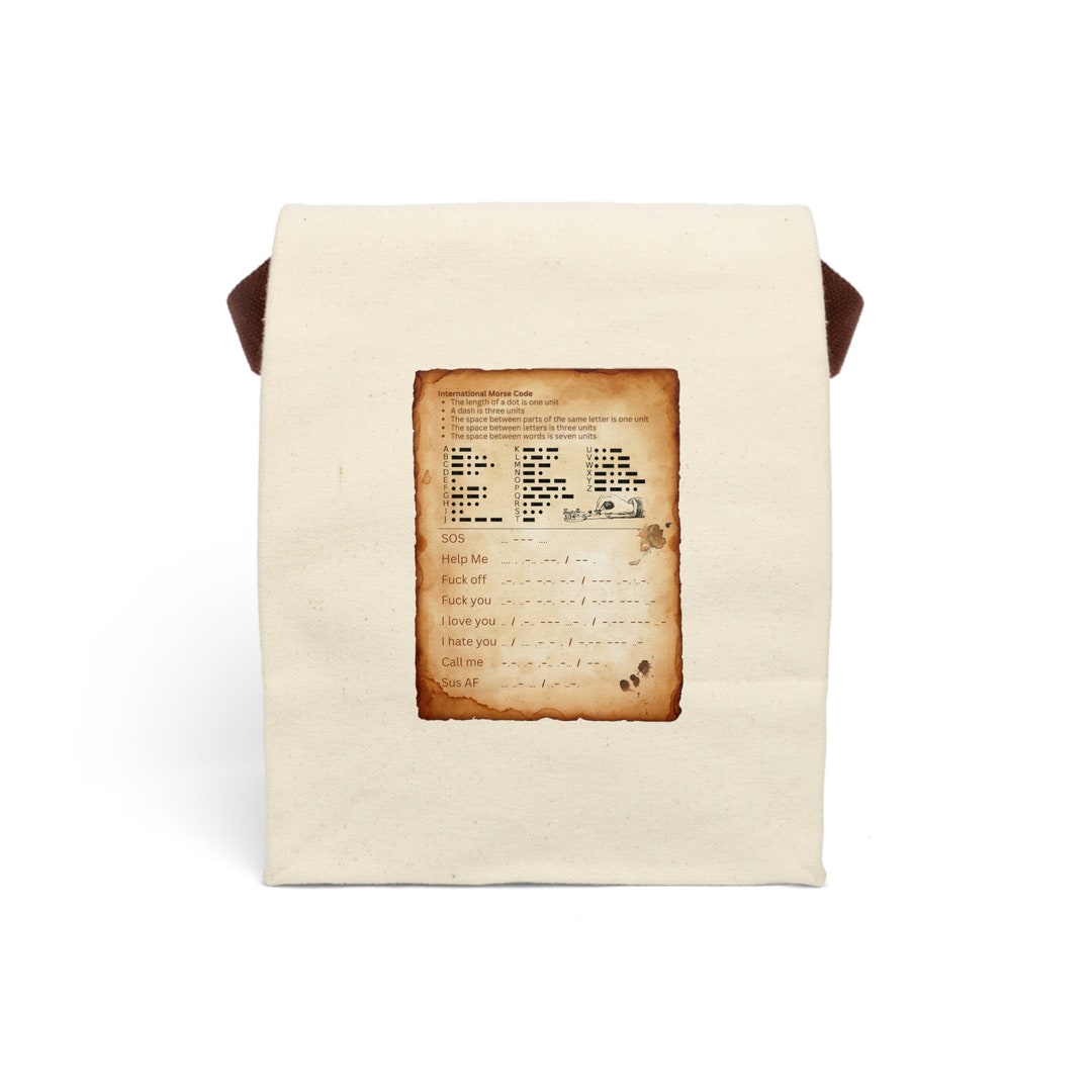 Morse Code Secret Messages canvas Lunch Bag With Strap - Etsy