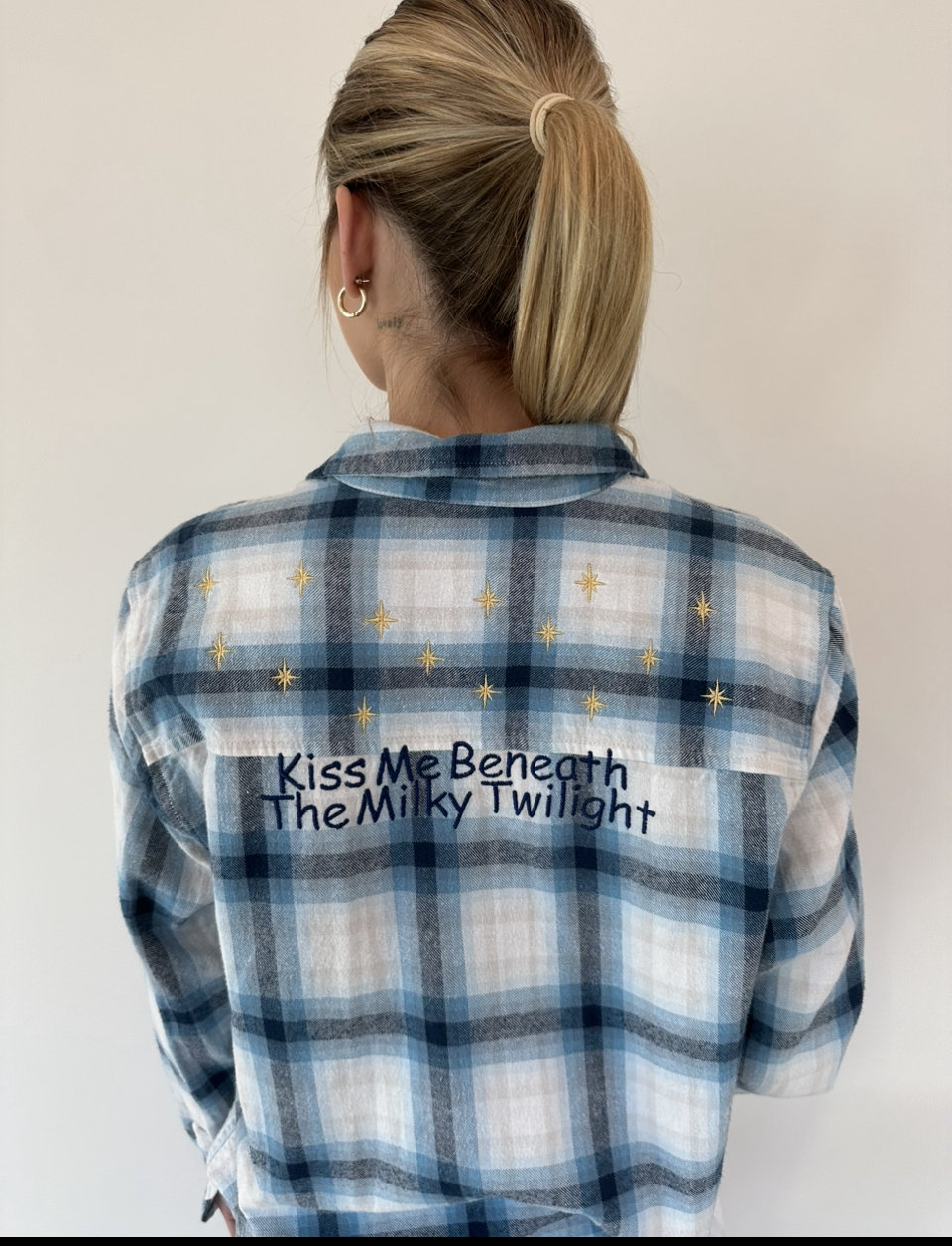 Vintage/embroidered Flannel Shirt/song Lyrics - Etsy