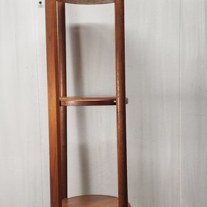 Vtg 38" Pie Plant Stand Hand Made Crafted Solid Wood 3 Tier Display ...