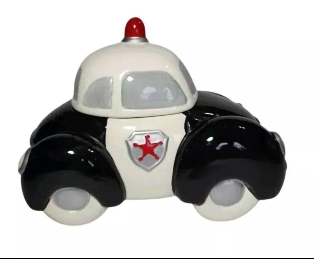 Vtg Police Car Cookie Jar Storage Cookies Snacks Container Cops ...