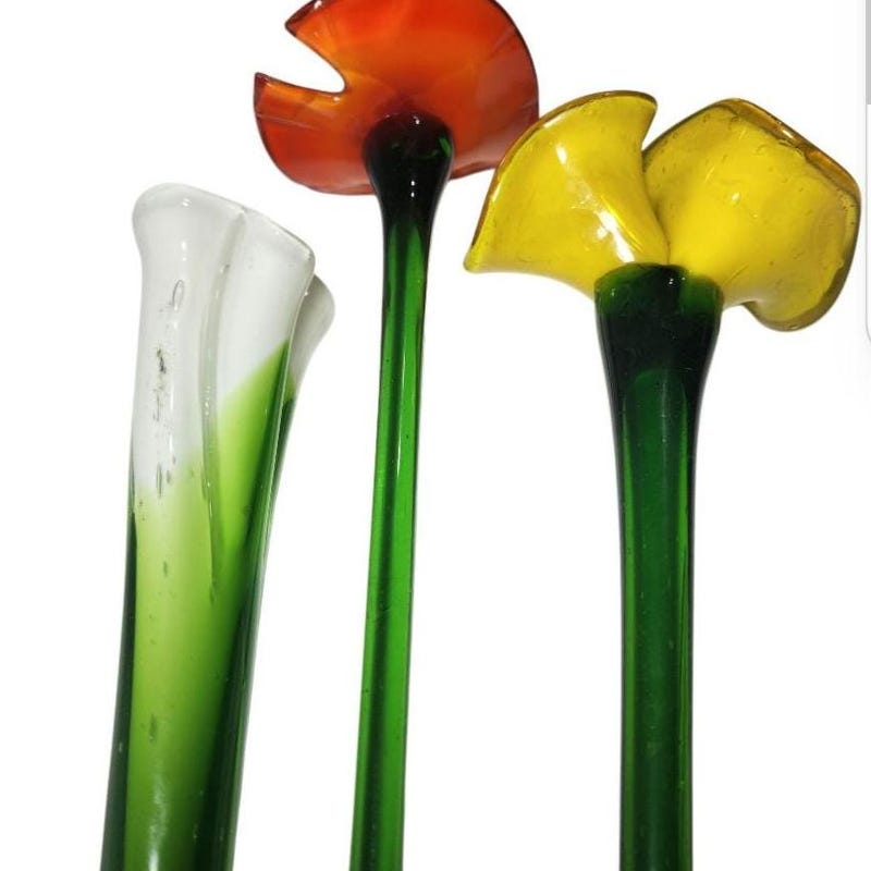 Blown Glass Flowers - Etsy