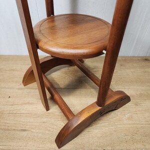 Vtg 38" Pie Plant Stand Hand Made Crafted Solid Wood 3 Tier Display ...