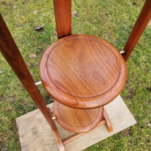 Vtg 38" Pie Plant Stand Hand Made Crafted Solid Wood 3 Tier Display ...