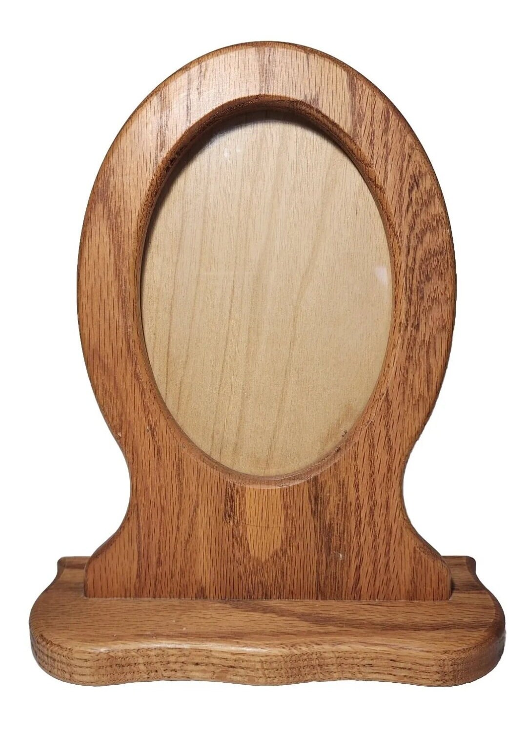 Large Oak Wood Photo Picture Frame Standing Oval Hand Crafted Fits 5 X ...