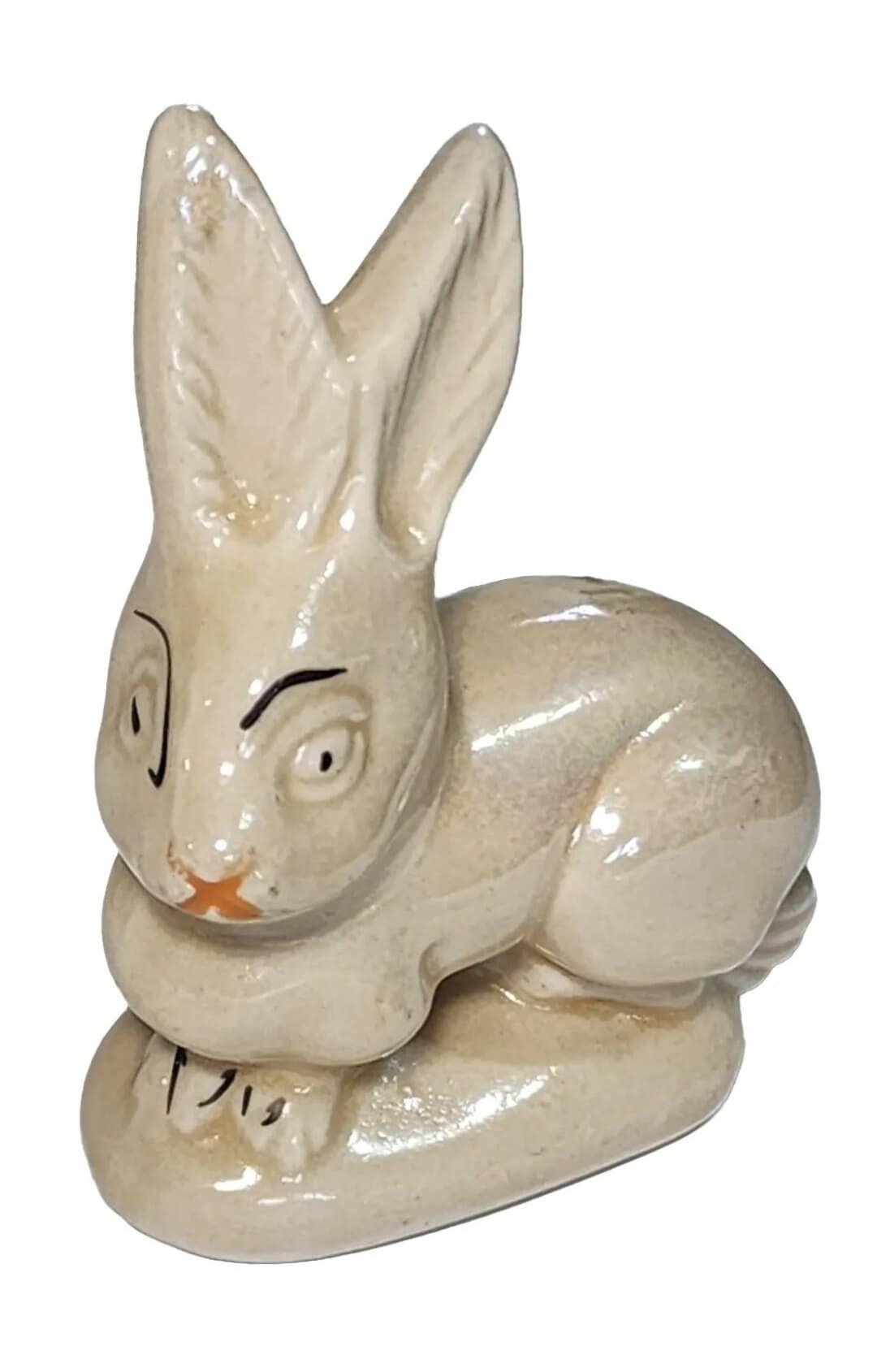 Vintage Rabbit Bunny Figurine Made in Brazil Iridescent Lusterware ...