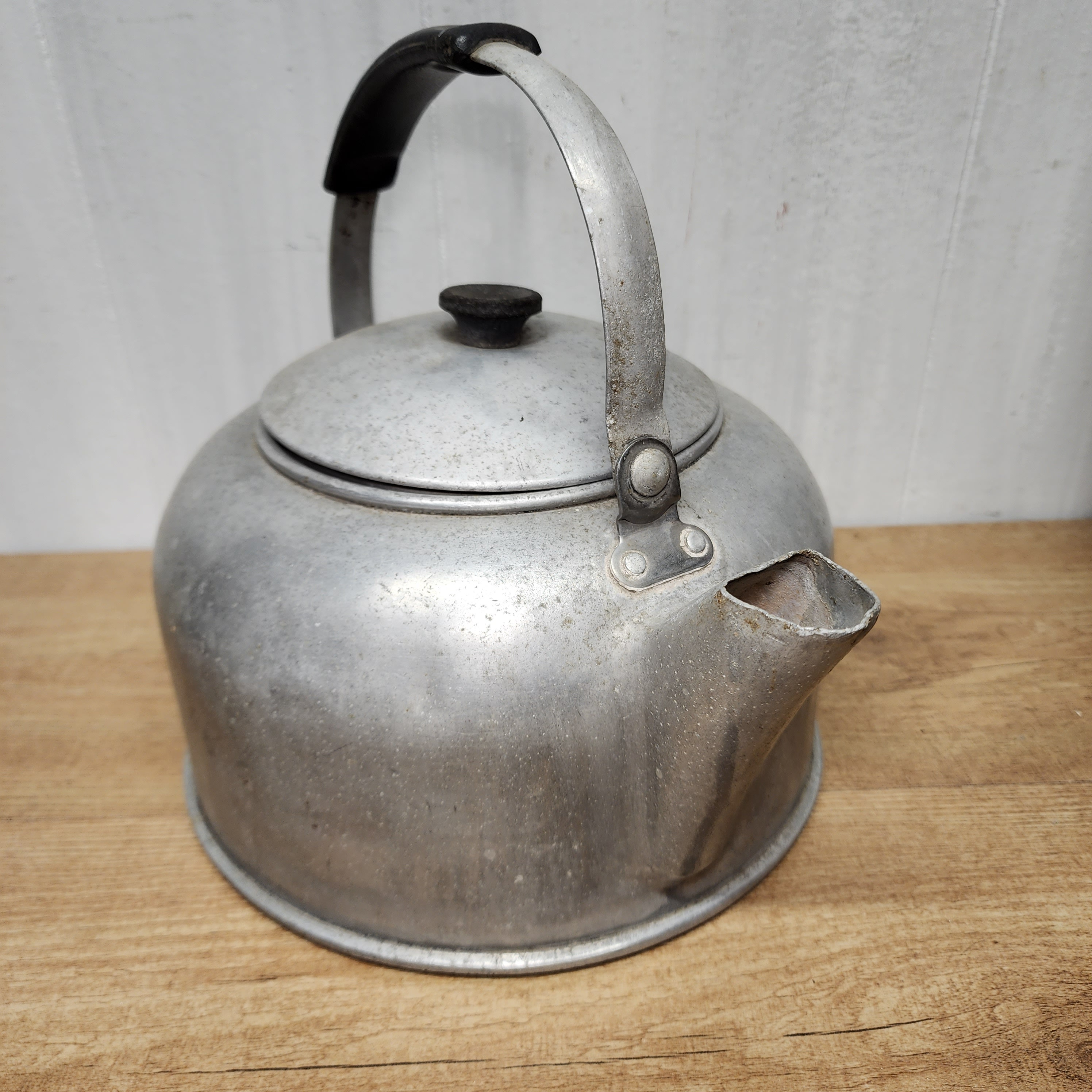 Vintage Farm Decor OLD TEA KETTLE Pot Buckeye Wooster Ohio Aluminum ...