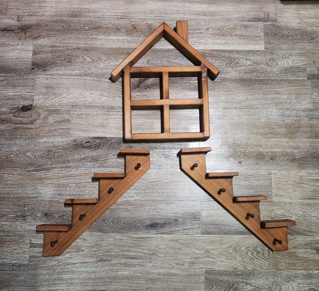 VTG 3 Piece Set Wood House Stairs Shelves Staircase and Home Shelf Set ...