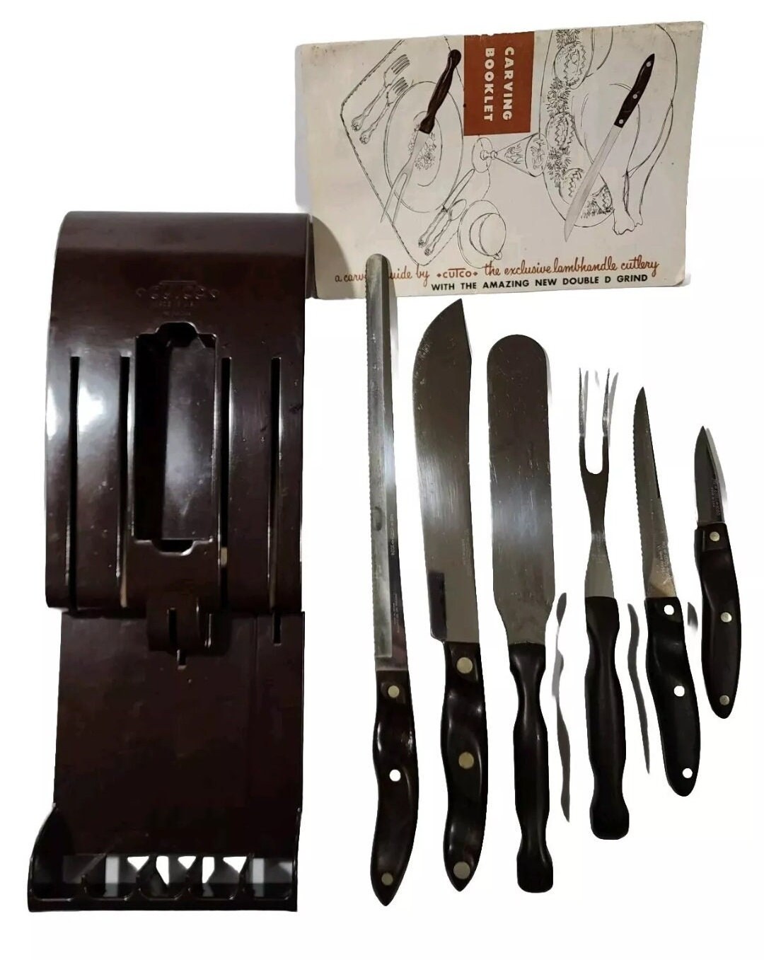Vtg Cutco 6 Pc Knife Utensil Kitchen Set With Case Wall Mount Holder ...