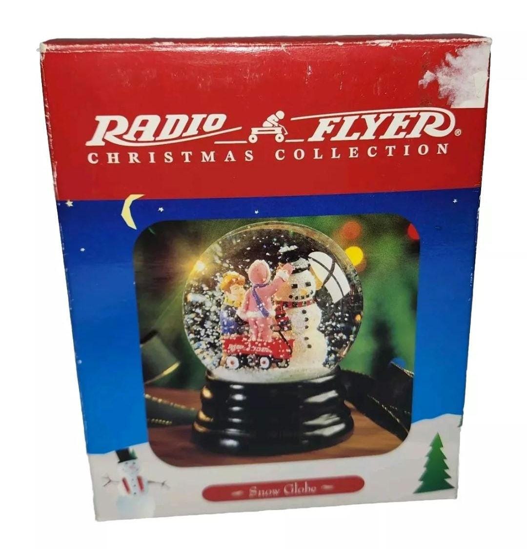 Vtg 1999 Radio Flyer Christmas Snow Globe in Box Snowman Kids Wagon 5 X ...