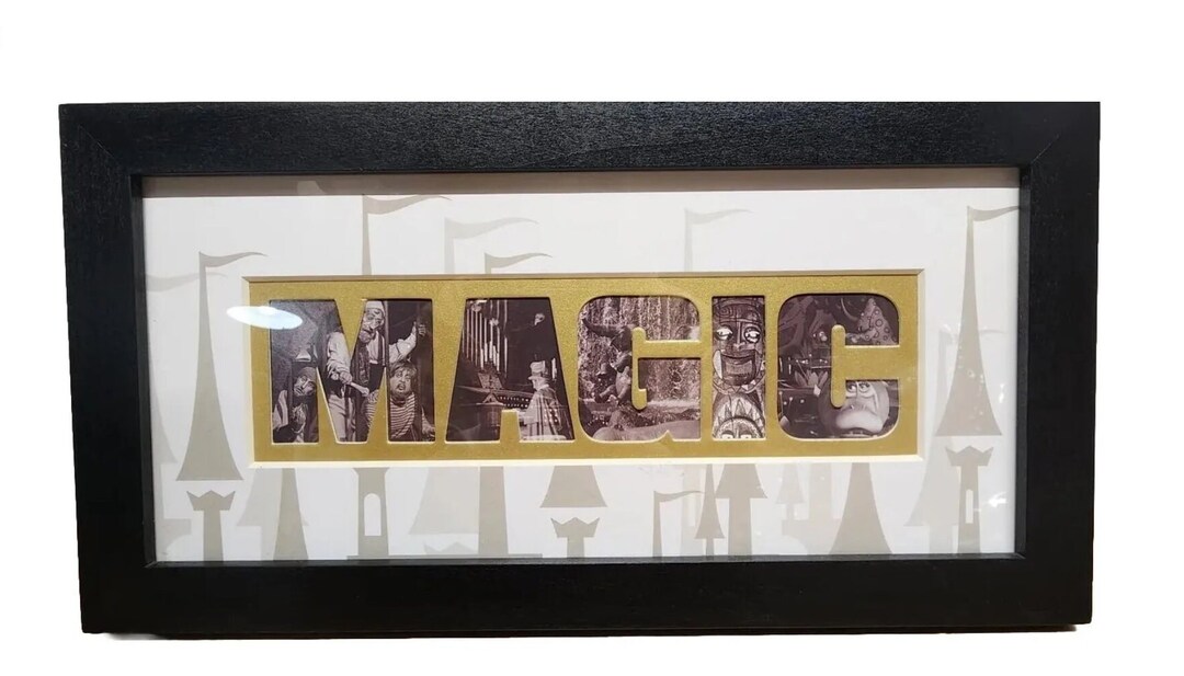 Vintage Disney Parks MAGIC Collage Photo Frame Wall Art 14.5 X 7.5 ...
