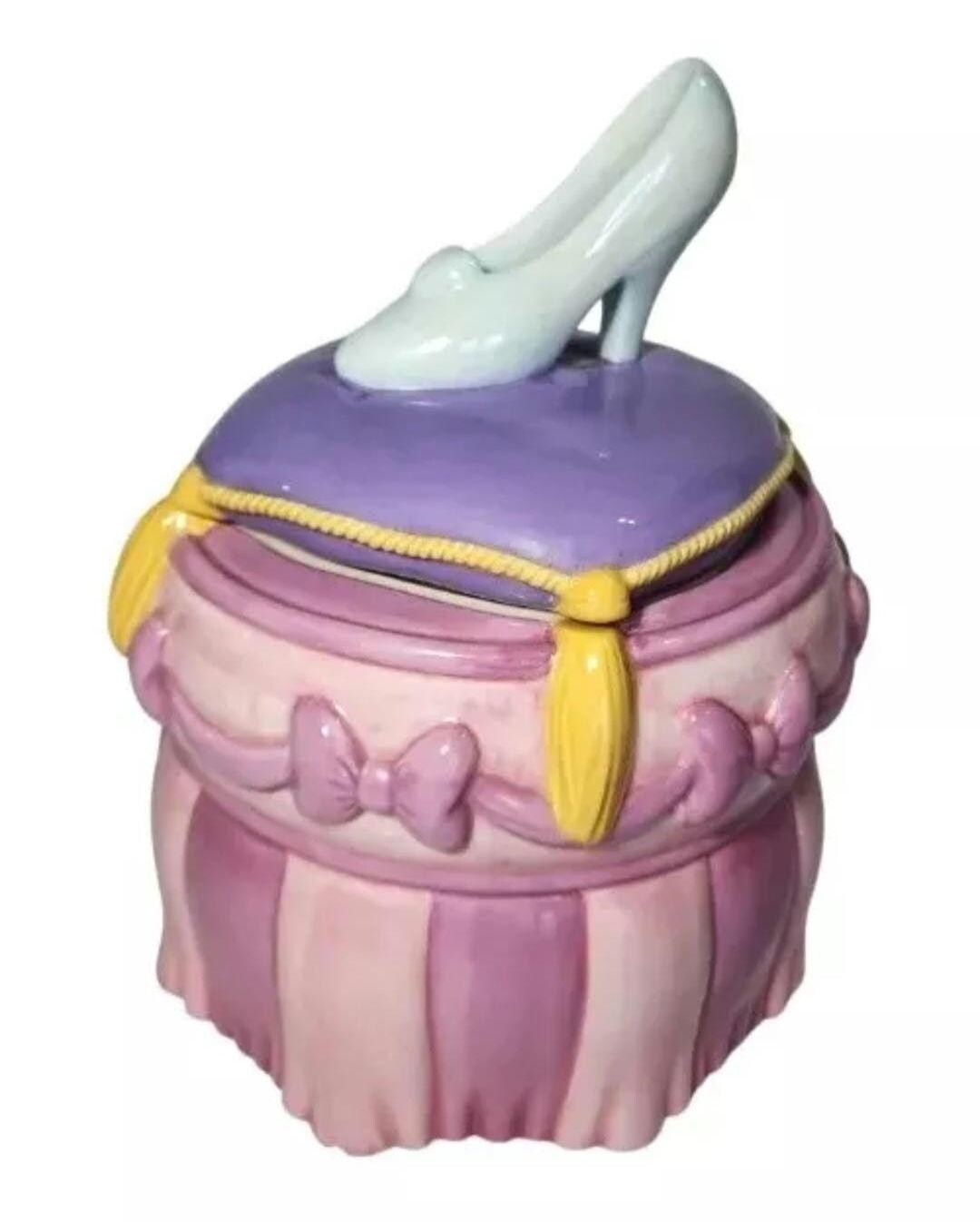 Disney Cinderella Cookie Jar Glass Slipper Princess Pink Purple EUC ...