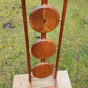 Vtg 38" Pie Plant Stand Hand Made Crafted Solid Wood 3 Tier Display ...