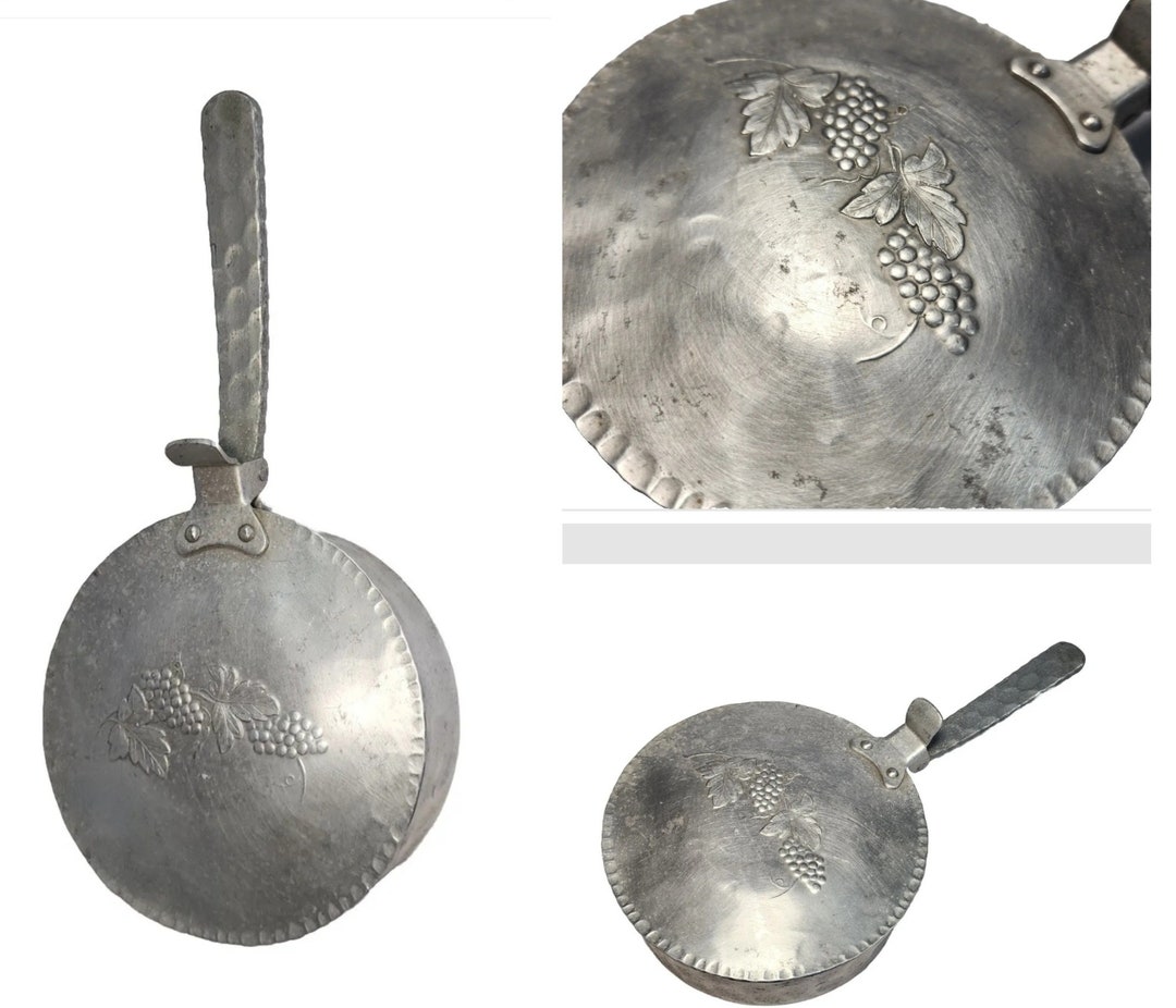 Vintage Everlast Metal Hand Forged Hammered Silent Butler Pan 6" Grapes ...