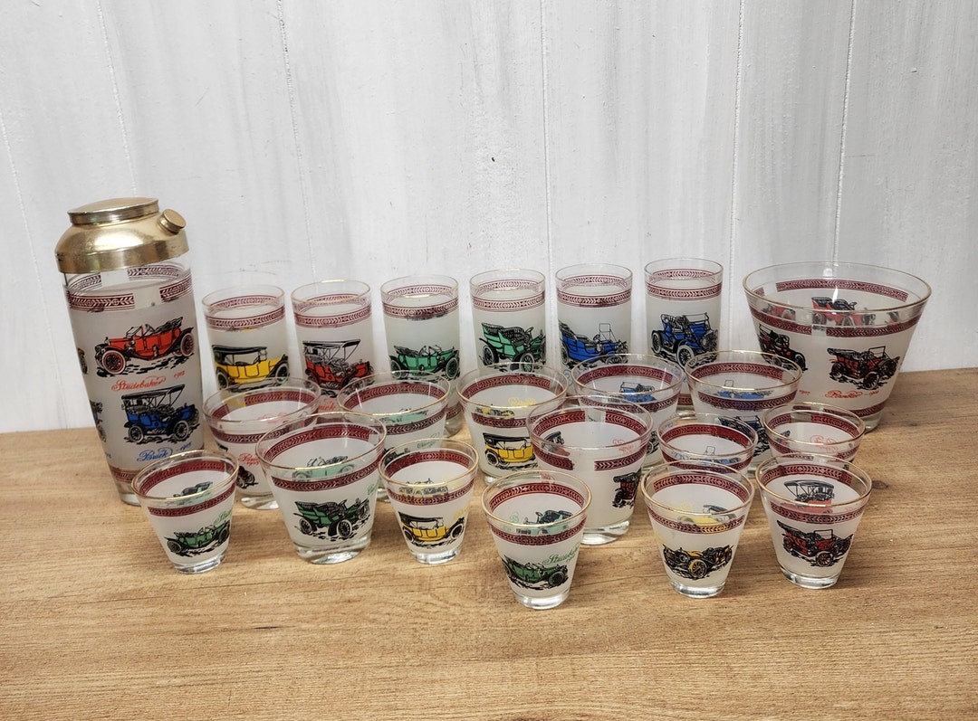 Vintage Rare Set of 22 Old Hazel Atlas Car Automobile Glasses - Etsy