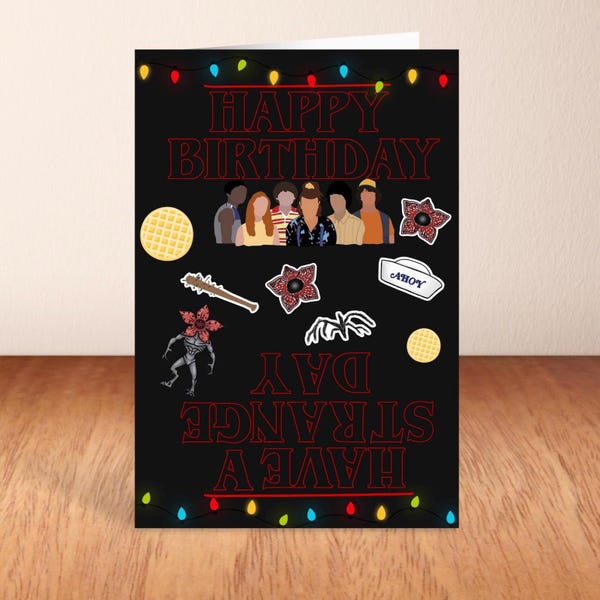 Strangers Things Birthday Card - Etsy UK
