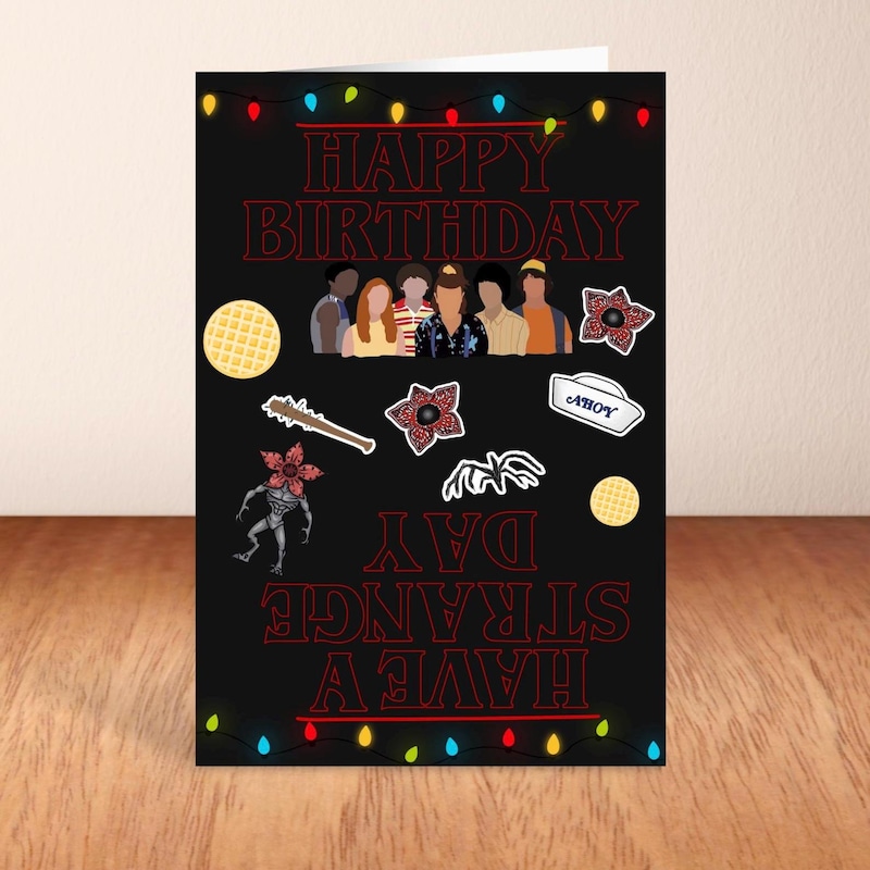 Strangers Things Birthday Card - Etsy