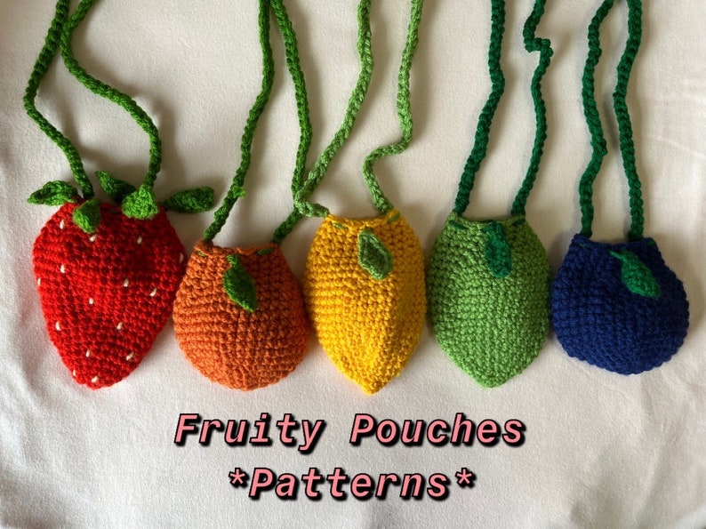 Crochet Fruity Pouches patterns - Etsy