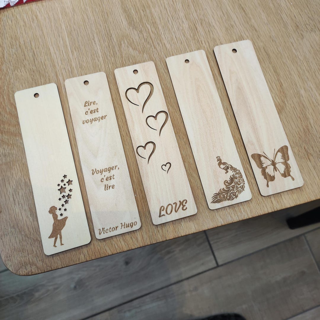FILE Set of 5 Bookmarks for Laser Cutting (svg and Lightburn File) - Etsy