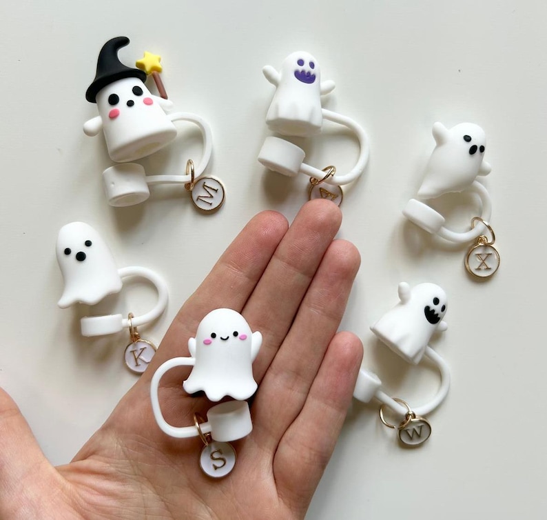 Custom Ghost Straw Topper: Halloween Drink Cover With Alloy Letter ...