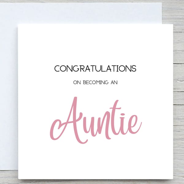 Congratulations Auntie Cards - Etsy