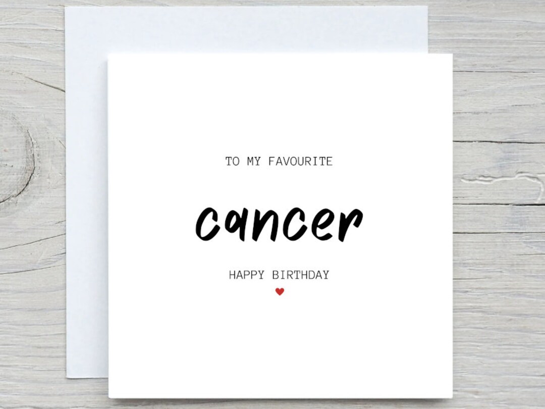 Cancer Zodiac Birthday Card for Her, to My Favorite Cancer Happy Birthday, Horoscope Astrology ...