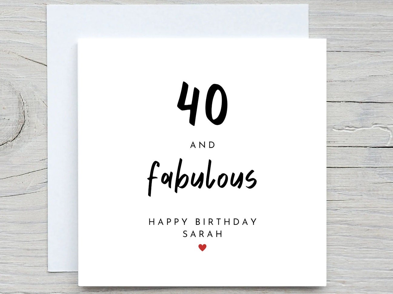 Personalised Birthday Card, 40th Birthday Card, 40 and Fabulous, Cute ...