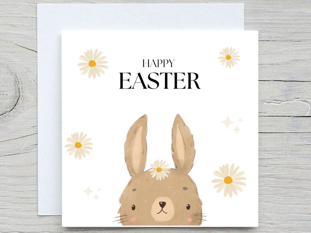 Personalised Easter Card, Easter Card, Bunny Card, Rabbit Card - Etsy