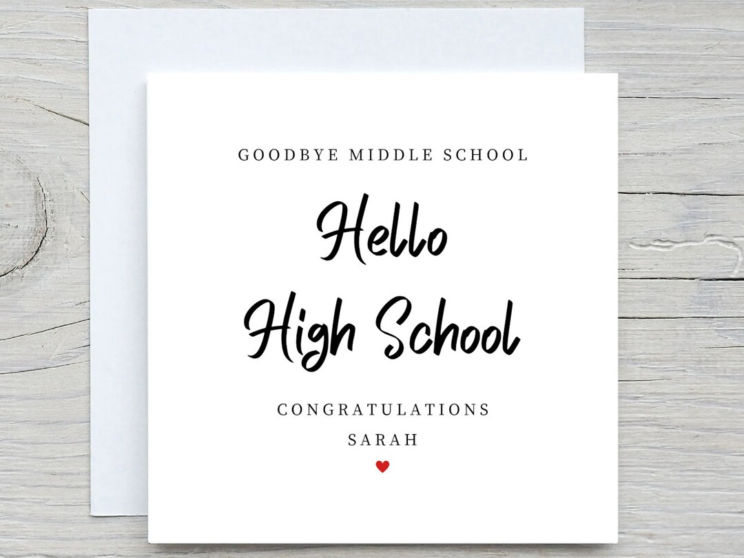 Middle School Graduation Card, Personalized Middle School Graduation ...