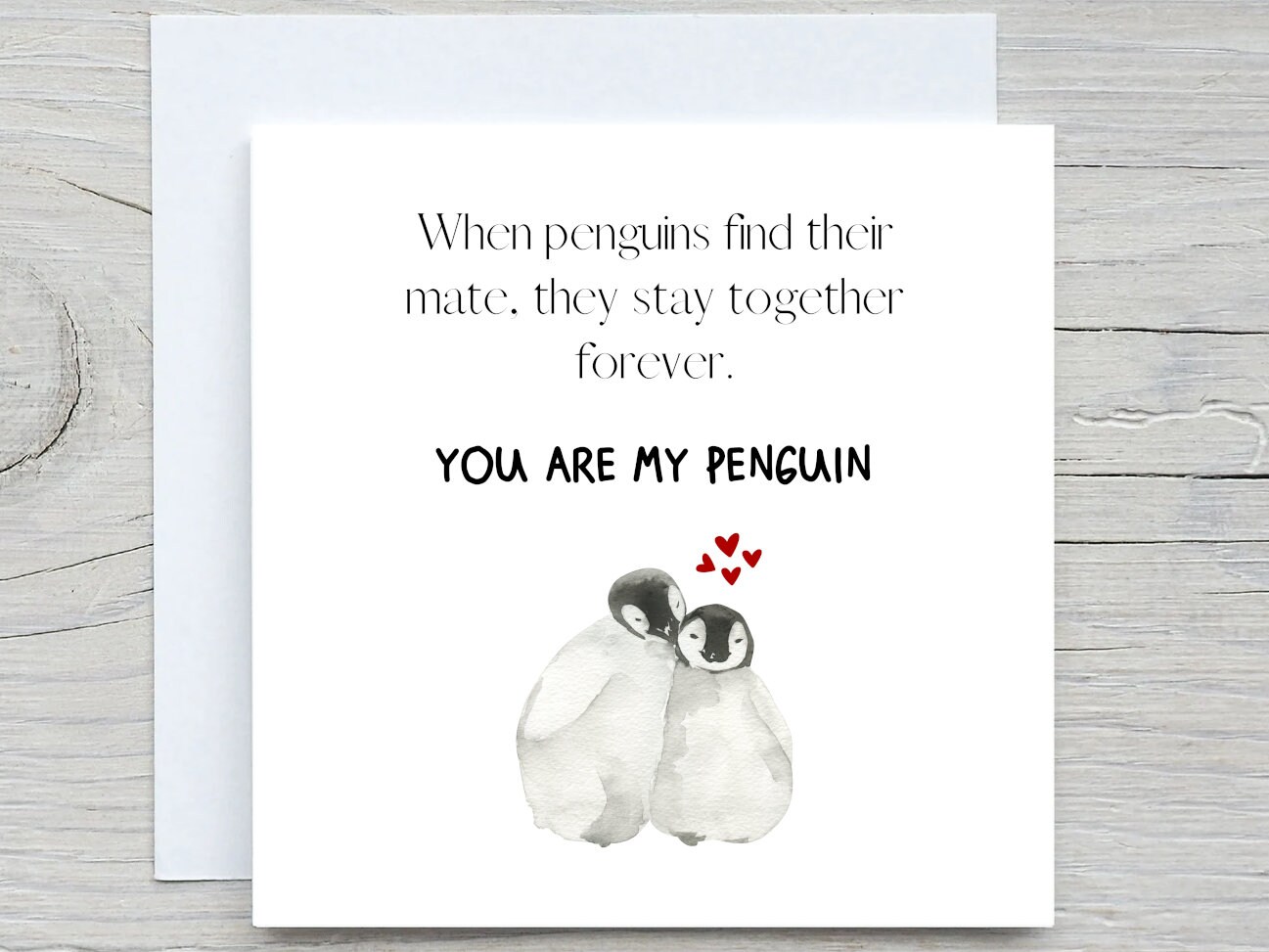 Personalised Anniversary Card, You Are My Penguin Card, Romantic Card ...