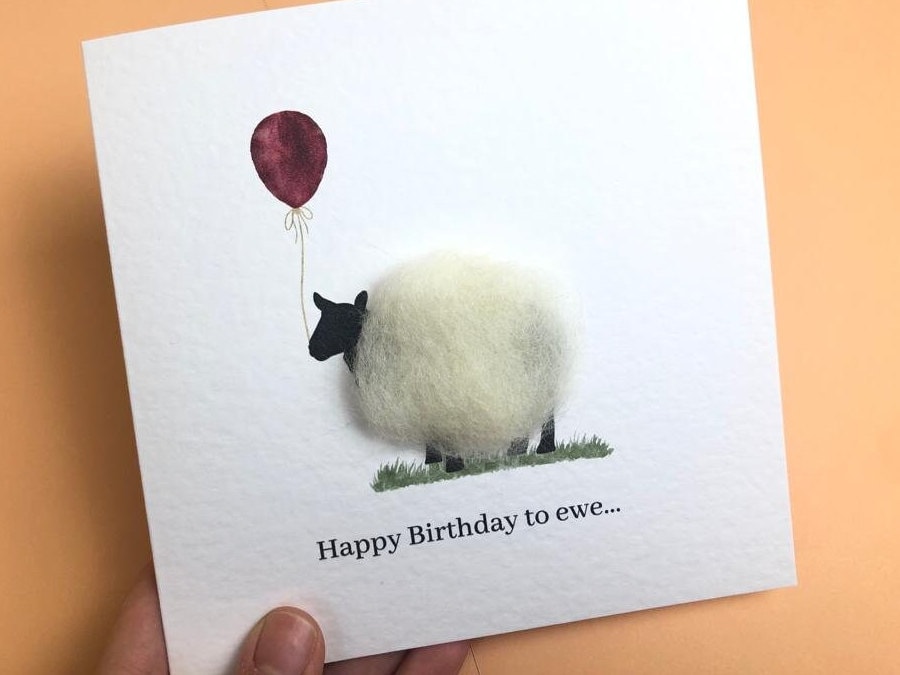 Sheep Birthday Card Cute Fluffy Card Personalised Birthday - Etsy
