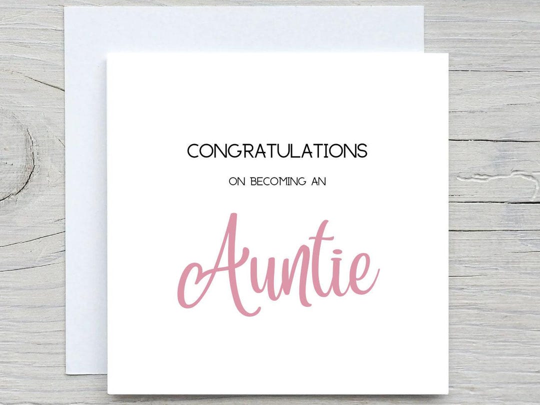 New Auntie Card: Congratulations, Personalised Aunt Card - Etsy