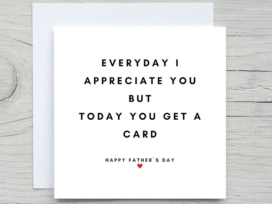Fathers Day Card, I Appreciate You, for Dad, to Dad, From Son, From ...