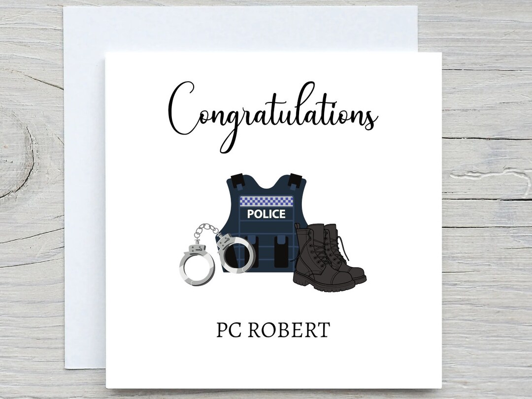 Personalised Police Card, Police Congratulations Card, Police Promotion Card, Police Force, PCSO ...