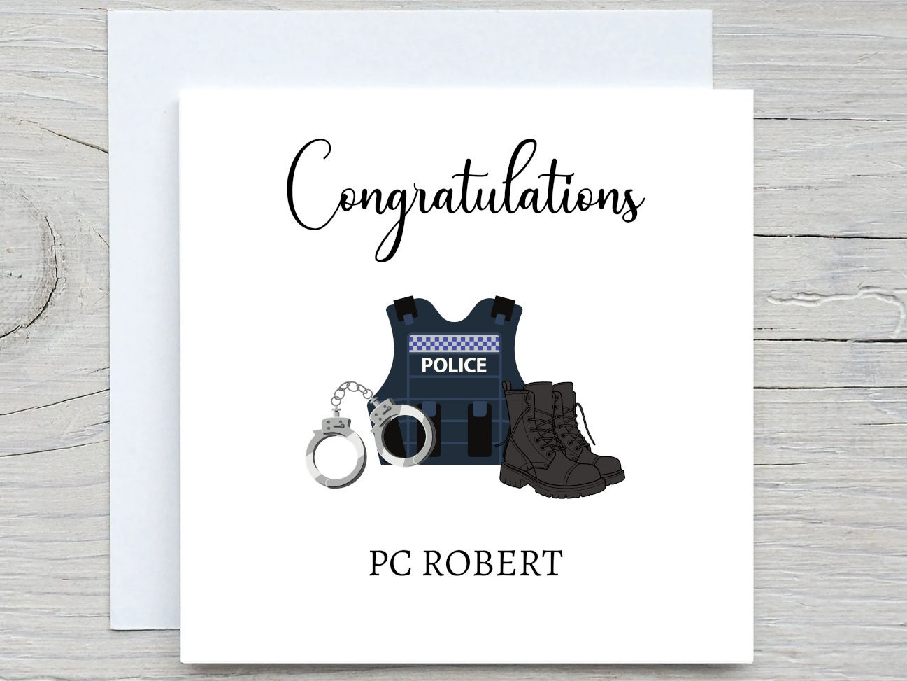 Personalised Police Card, Police Congratulations Card, Police Promotion Card, Police Force, PCSO ...