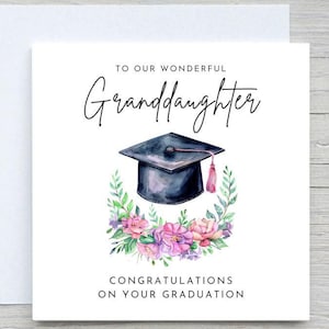 Granddaughter Graduation Card: Personalized Floral Congratulations - Etsy